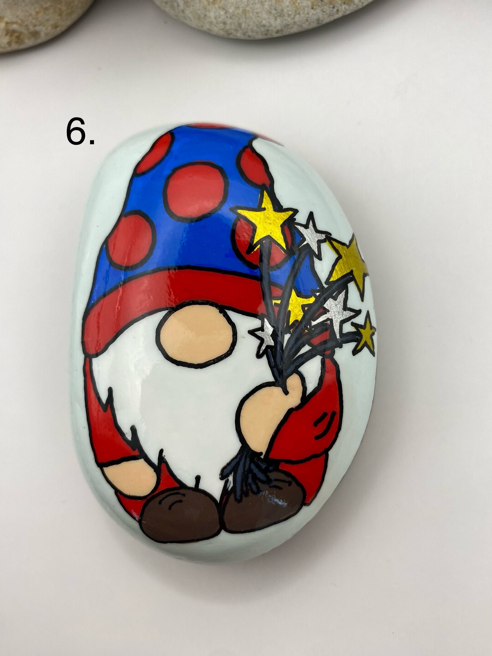 Gnome Painted Rocks, Fourth of July Gnomes, God Bless America Gnome ...