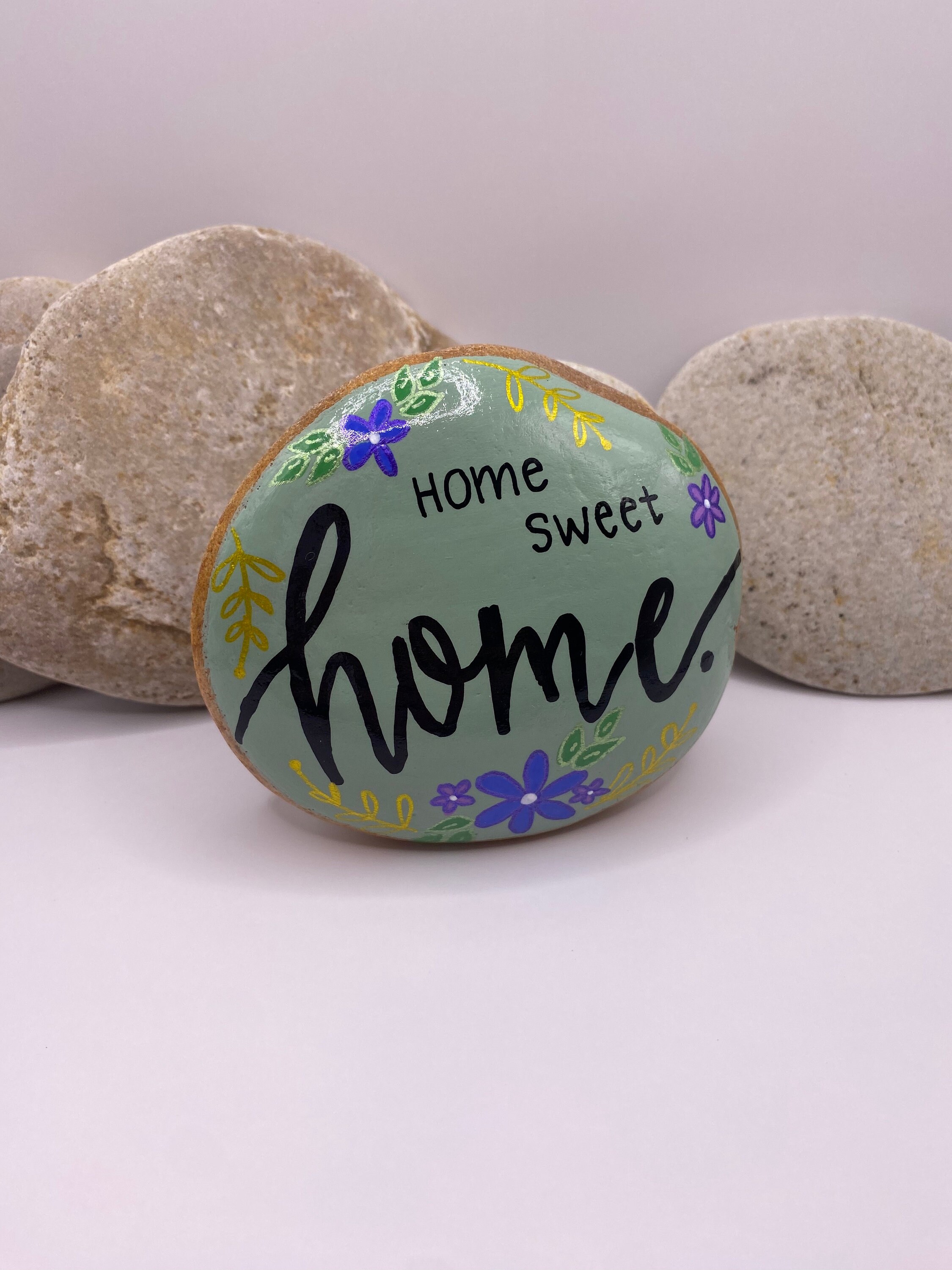 Home Sweet Home Painted Rock, Moving Gift, New Home Gift, Realtor Gift ...