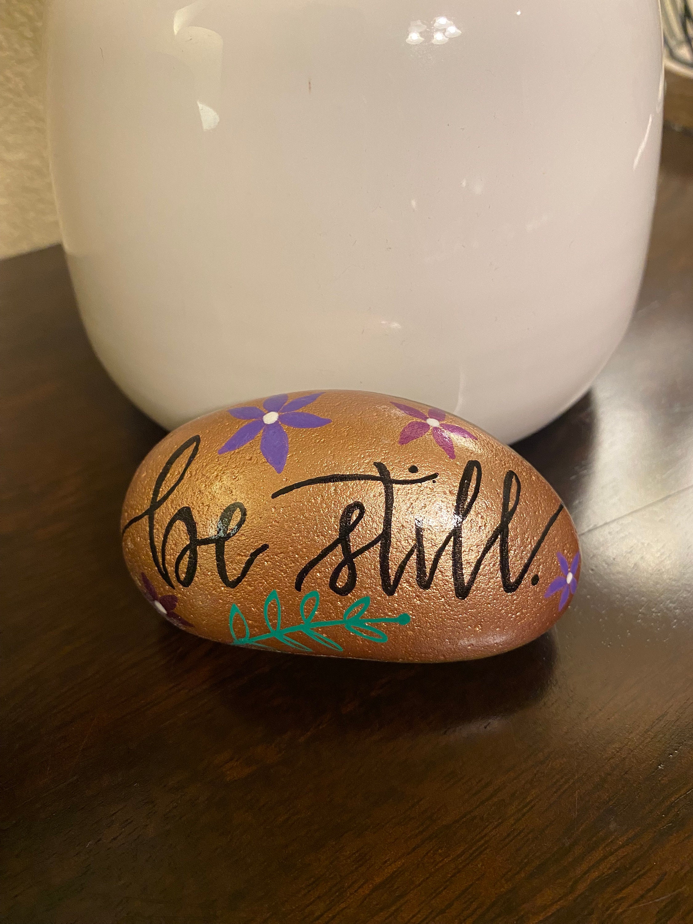 Be Still Hand Painted Rock, Bible Verse Rock, Bible Quotes, Religious ...
