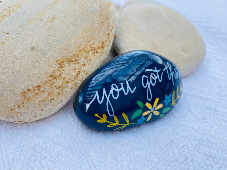 You Got This Encouragement Rock, Hand Painted Rock, Good Luck Rock ...
