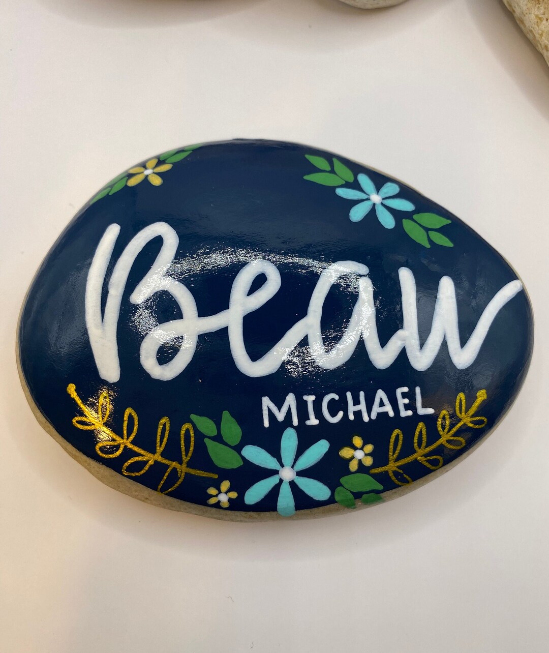 New Baby Name Personalized Painted Rock Boy, Gift for Baby, Name Rock ...