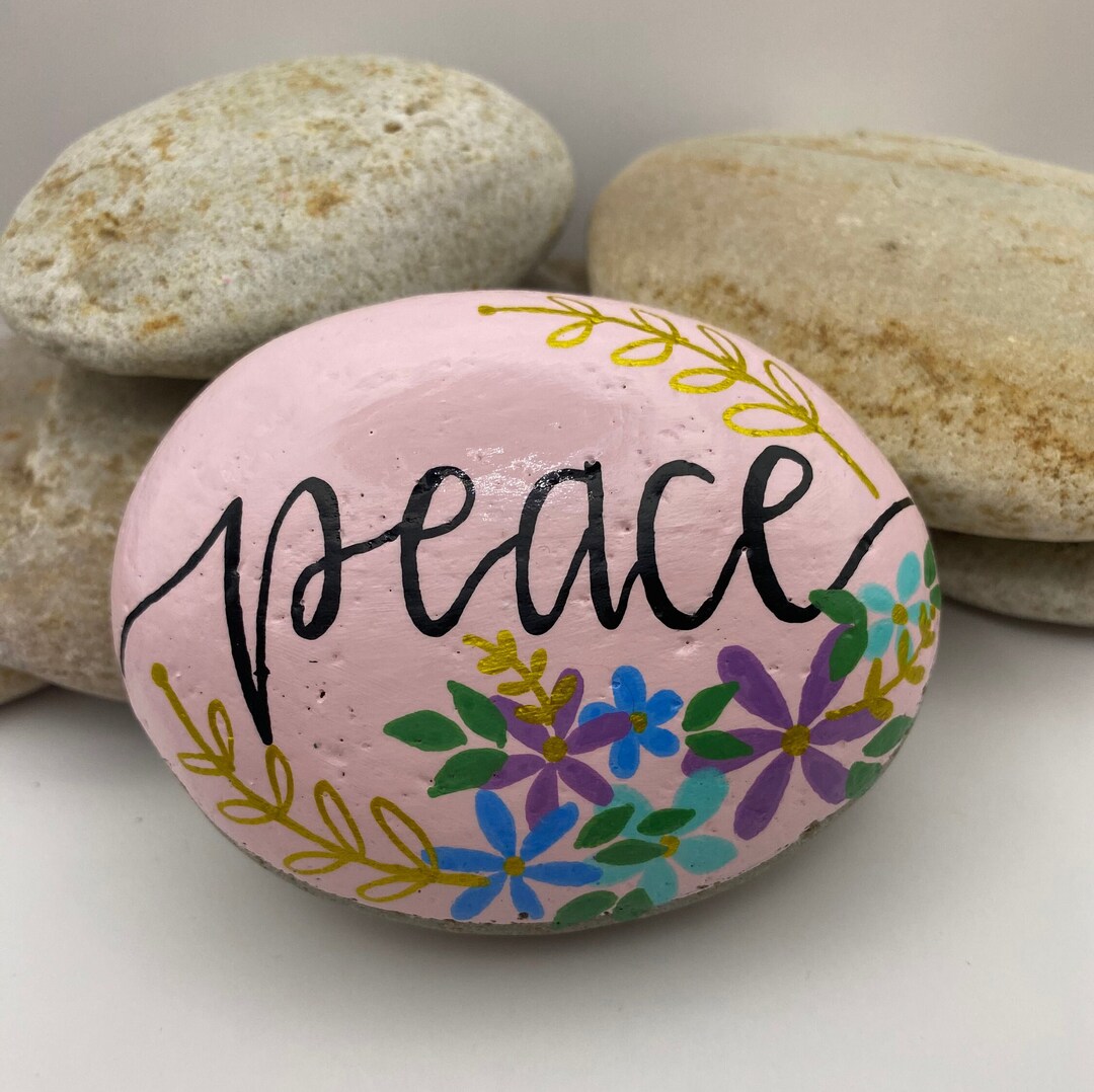 Peace Painted Rock, Affirmation Rock, Inspirational Painted Rock - Etsy