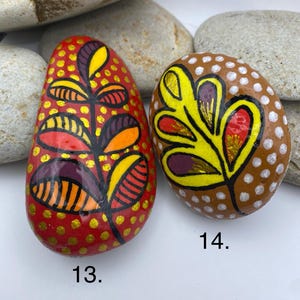 Fall Leaves Painted Rock, Fall Decor Rock, Fall Porch Rock, Leaves ...