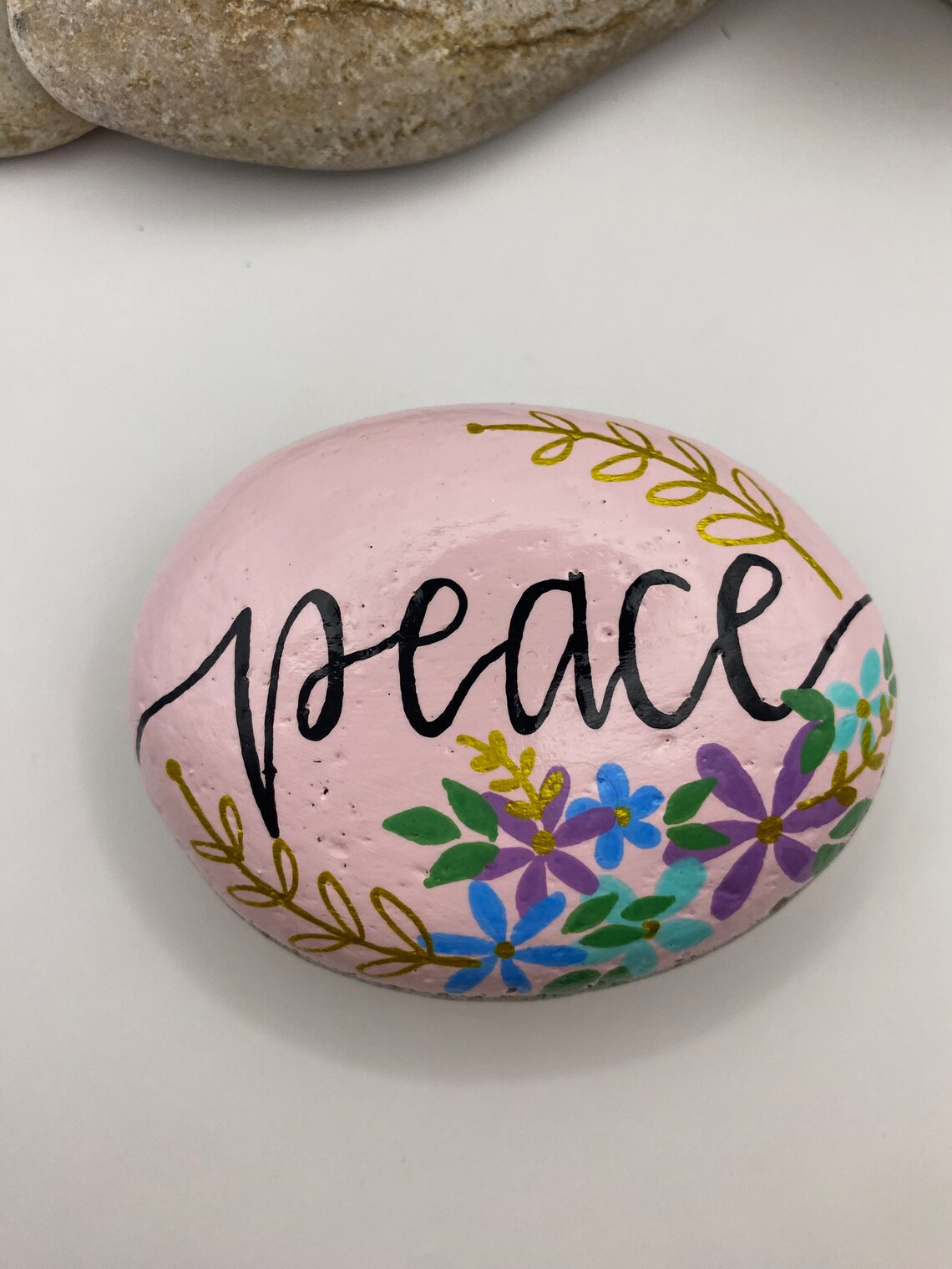 Peace Painted Rock, Affirmation Rock, Inspirational Painted Rock - Etsy