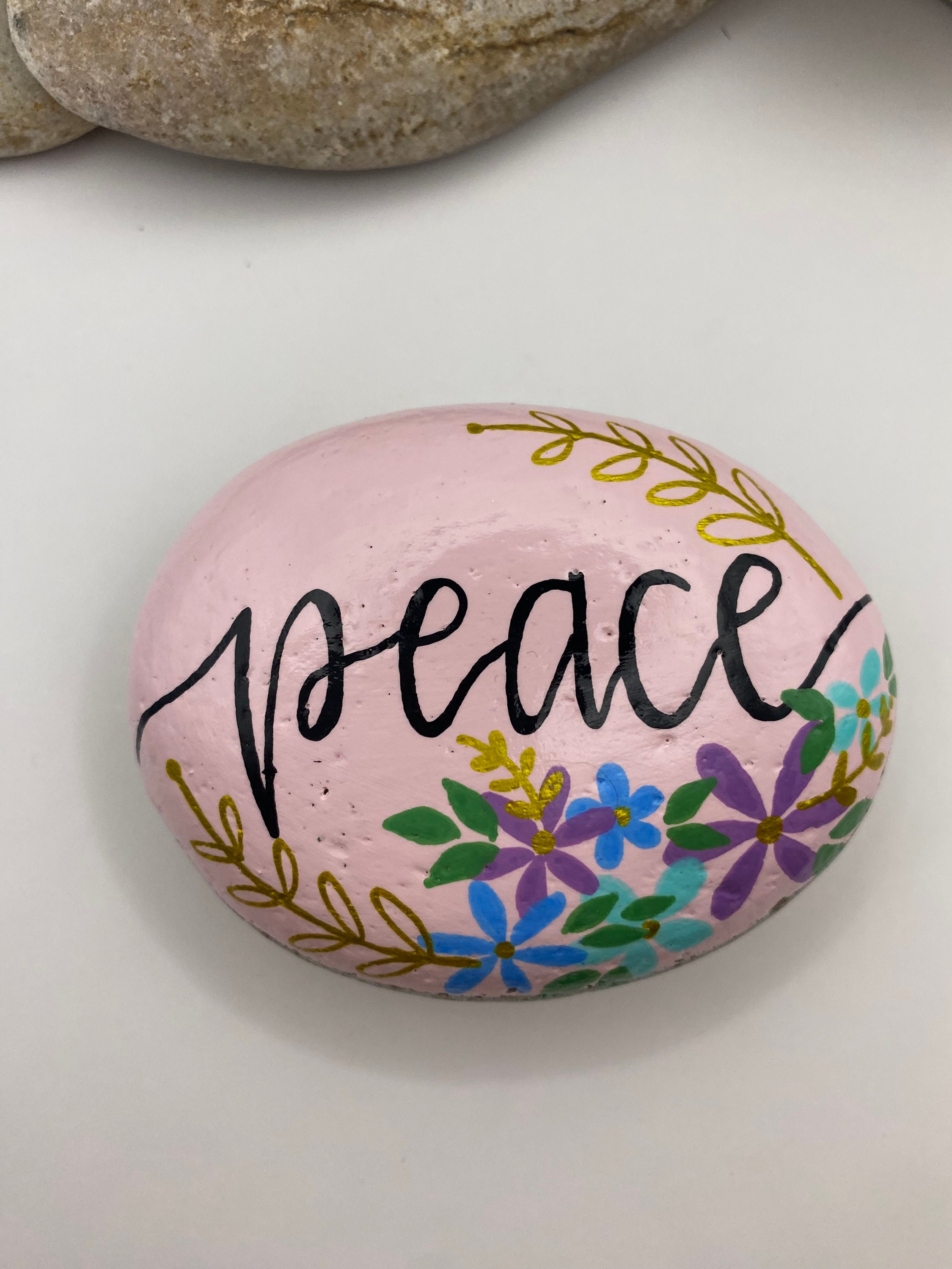 Peace Painted Rock, Affirmation Rock, Inspirational Painted Rock - Etsy