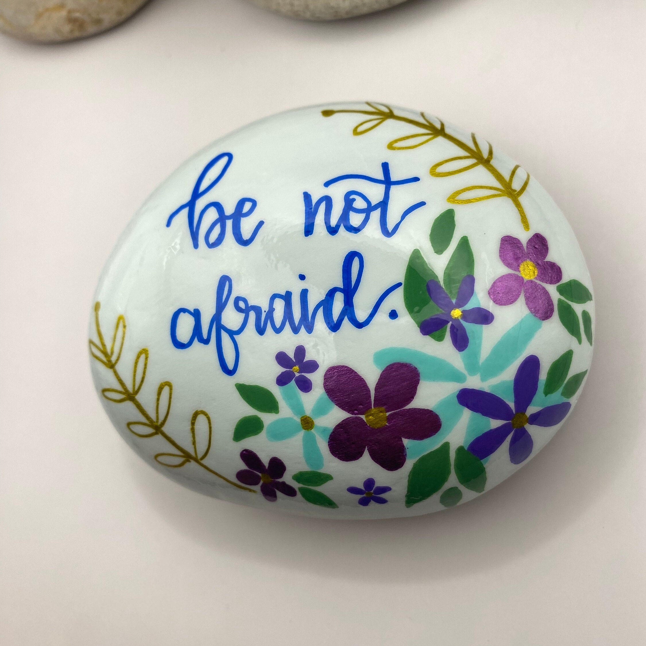 Be Not Afraid Painted Bible Rock, Faith Rock, Christian Rock, Bible ...
