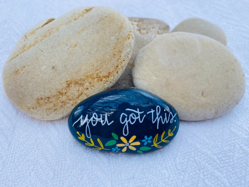 You Got This Encouragement Rock, Hand Painted Rock, Good Luck Rock ...
