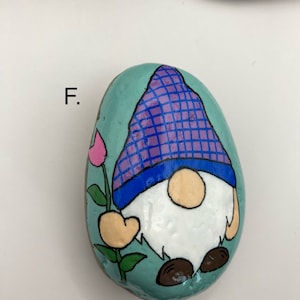 Gnome Painted Rocks, Garden Gnome Rocks, Gnome Rocks, Spring Painted ...