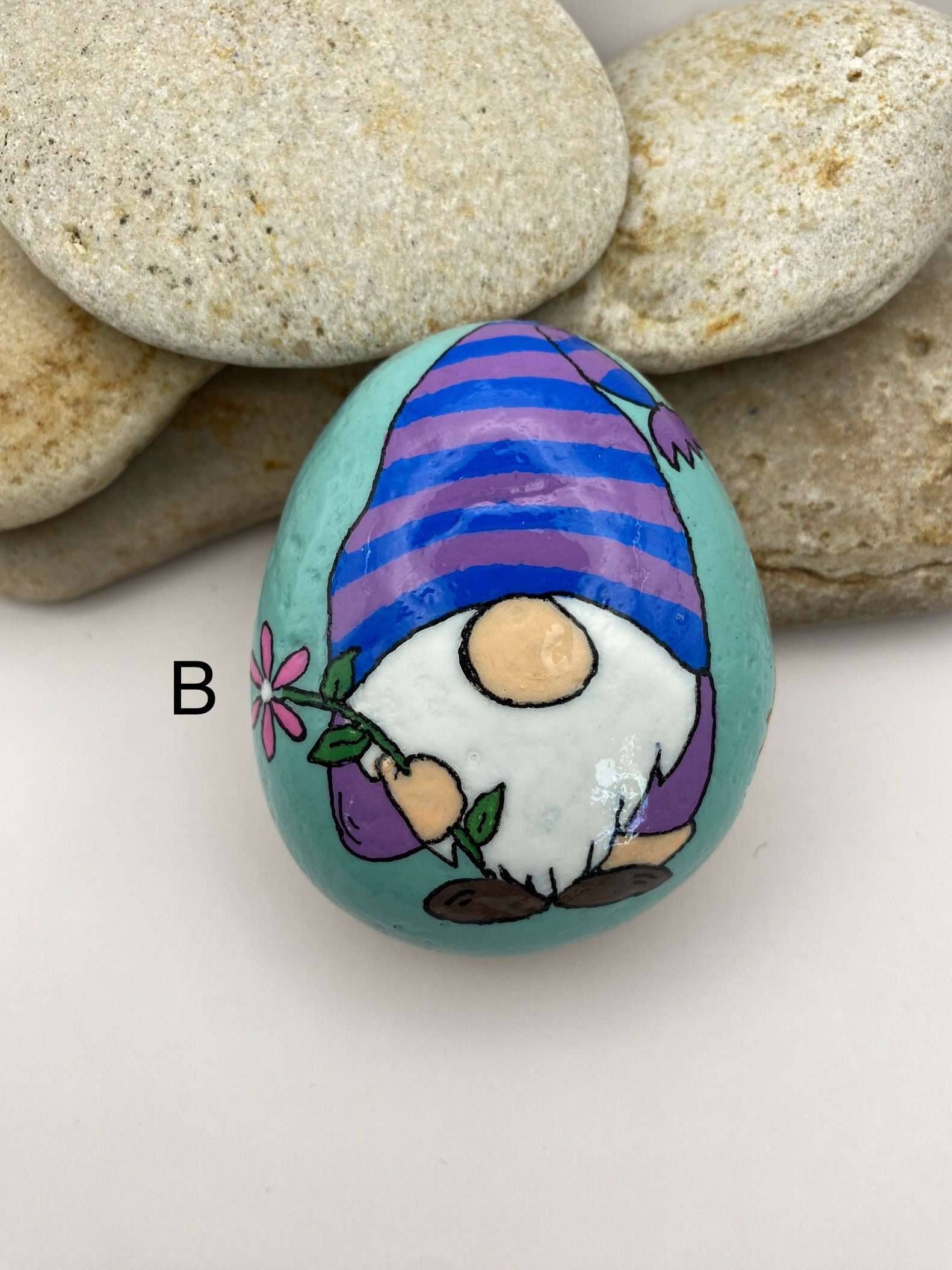 Gnome Painted Rocks, Garden Gnome Rocks, Gnome Rocks, Spring Painted ...