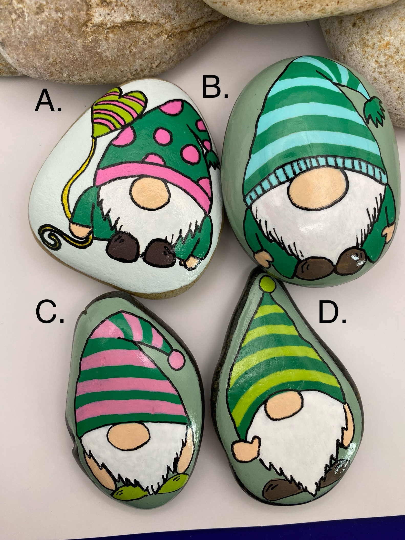 Gnome Rocks, Assorted Gnome Rocks, Valentine's Day Gnome Rocks ...