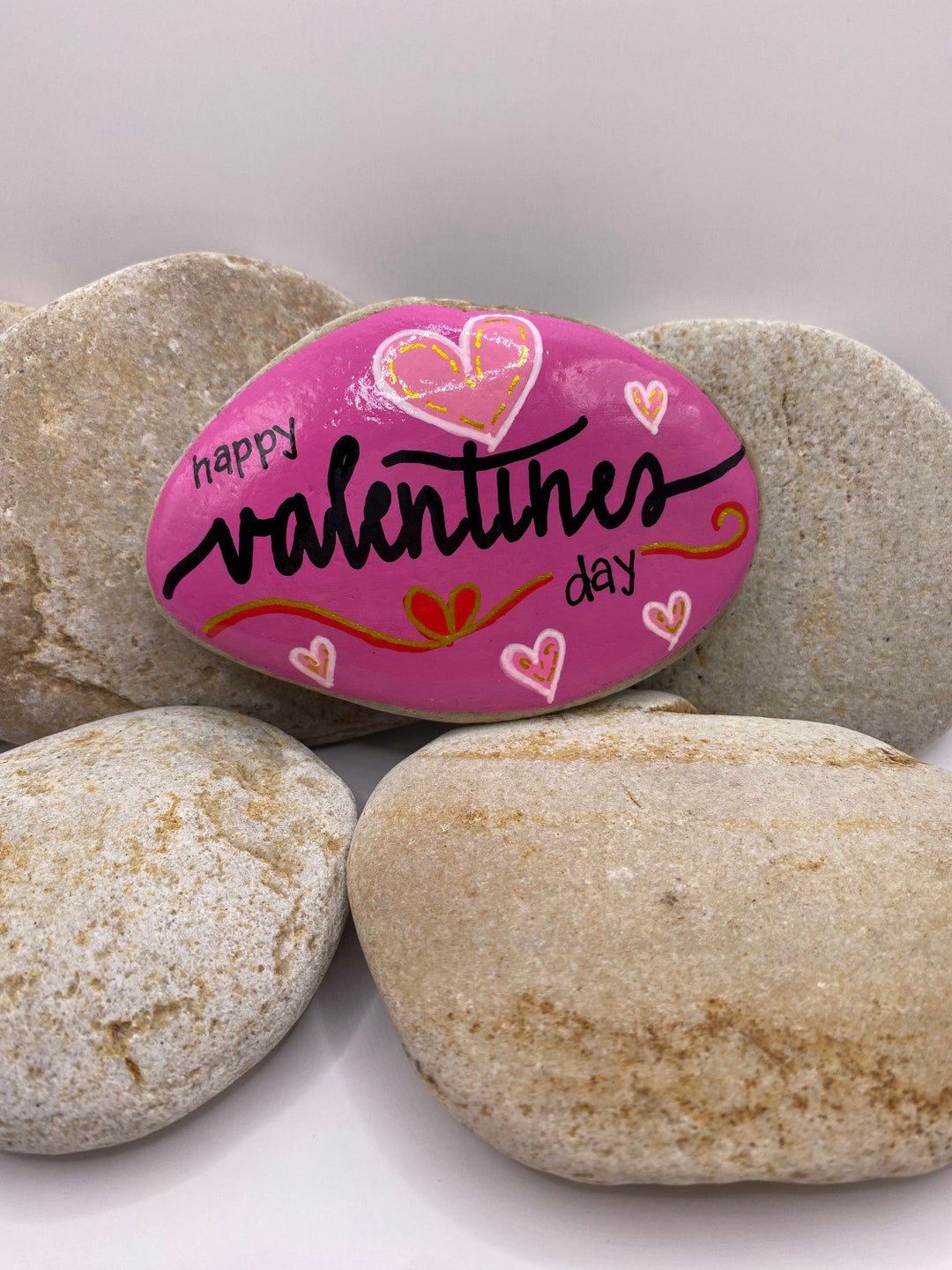 Happy Valentines Day Painted Rock, Valentines Day Gift, Valentines Day ...