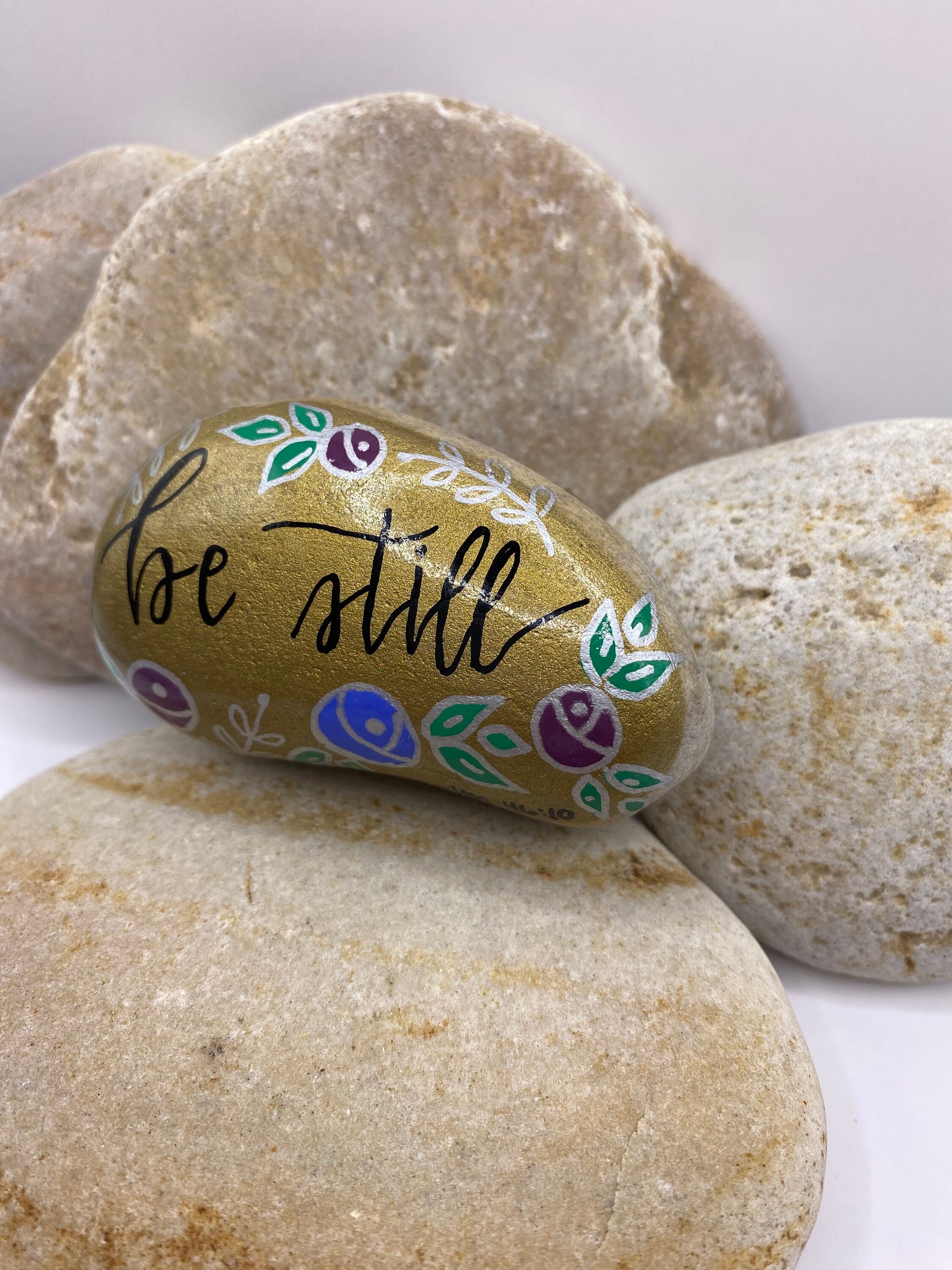 Be Still Hand Painted Rock, Bible Verse Rock, Bible Quotes, Religious ...