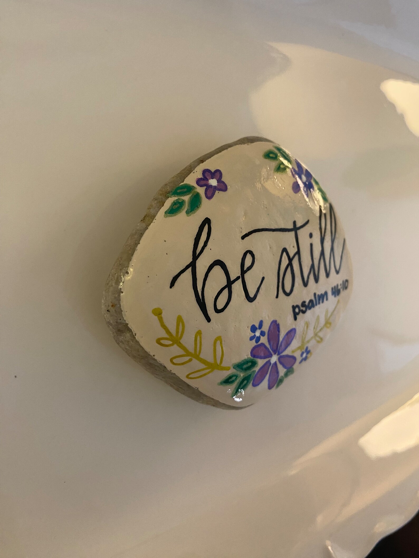 Be Still Painted Rock, Bible Rock, Bible Verse Rocks, Be Still, Bible ...