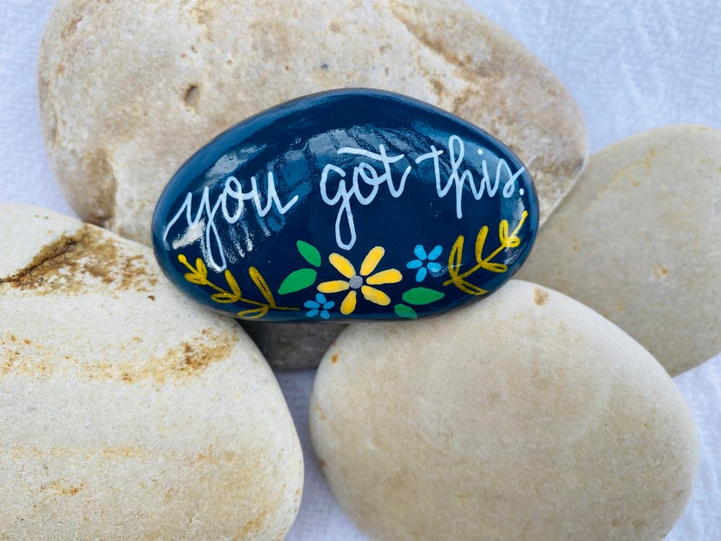 You Got This Encouragement Rock, Hand Painted Rock, Good Luck Rock ...