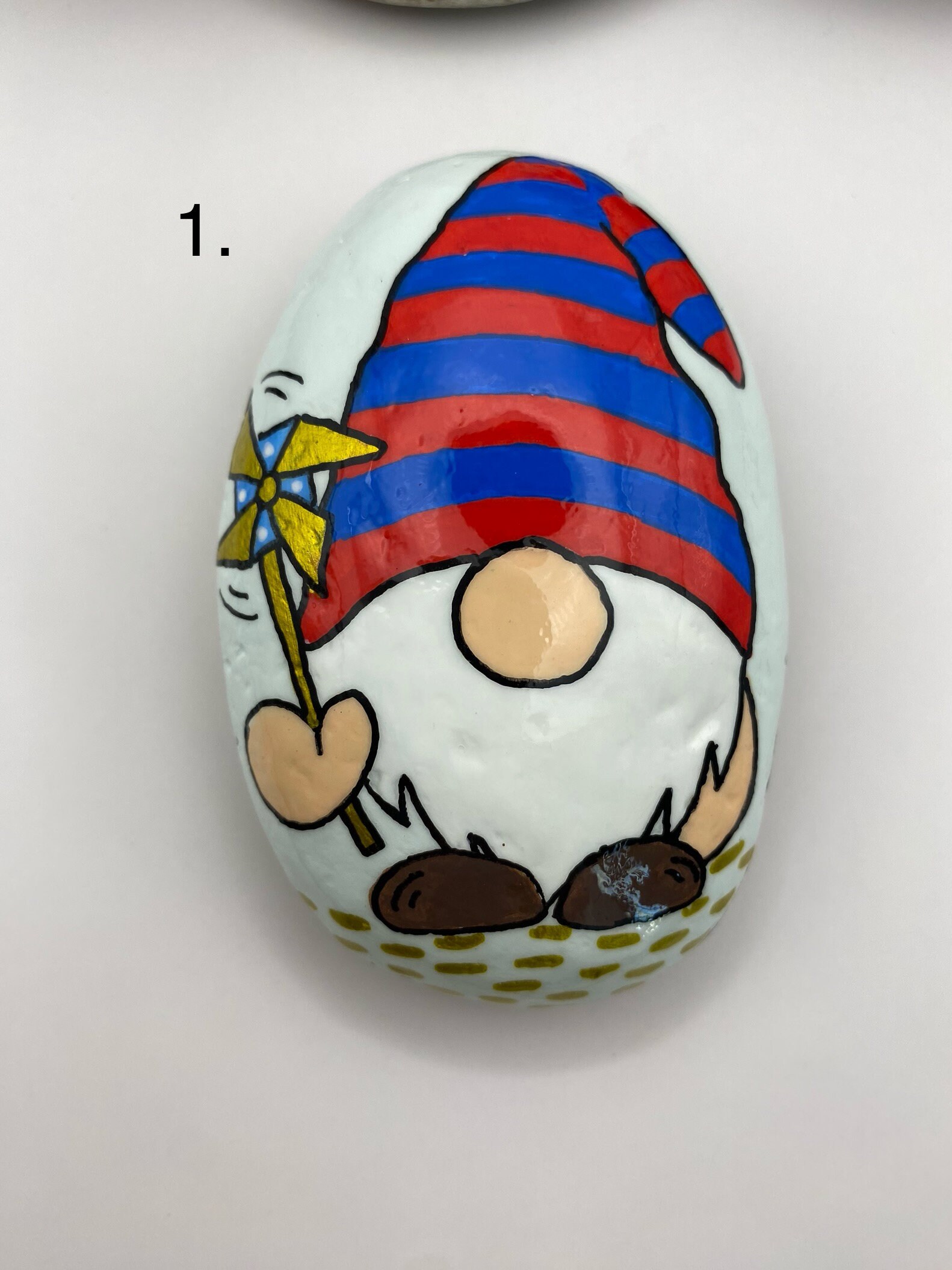 Gnome Painted Rocks, Fourth of July Gnomes, God Bless America Gnome ...