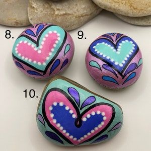 Heart Rocks Painted Rocks, Assorted Heart Rocks, Valentine’s Day ...