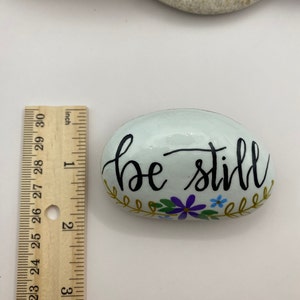 Be Still Bible Verse Painted Rock, Bible Sayings Rock, Be Still and ...