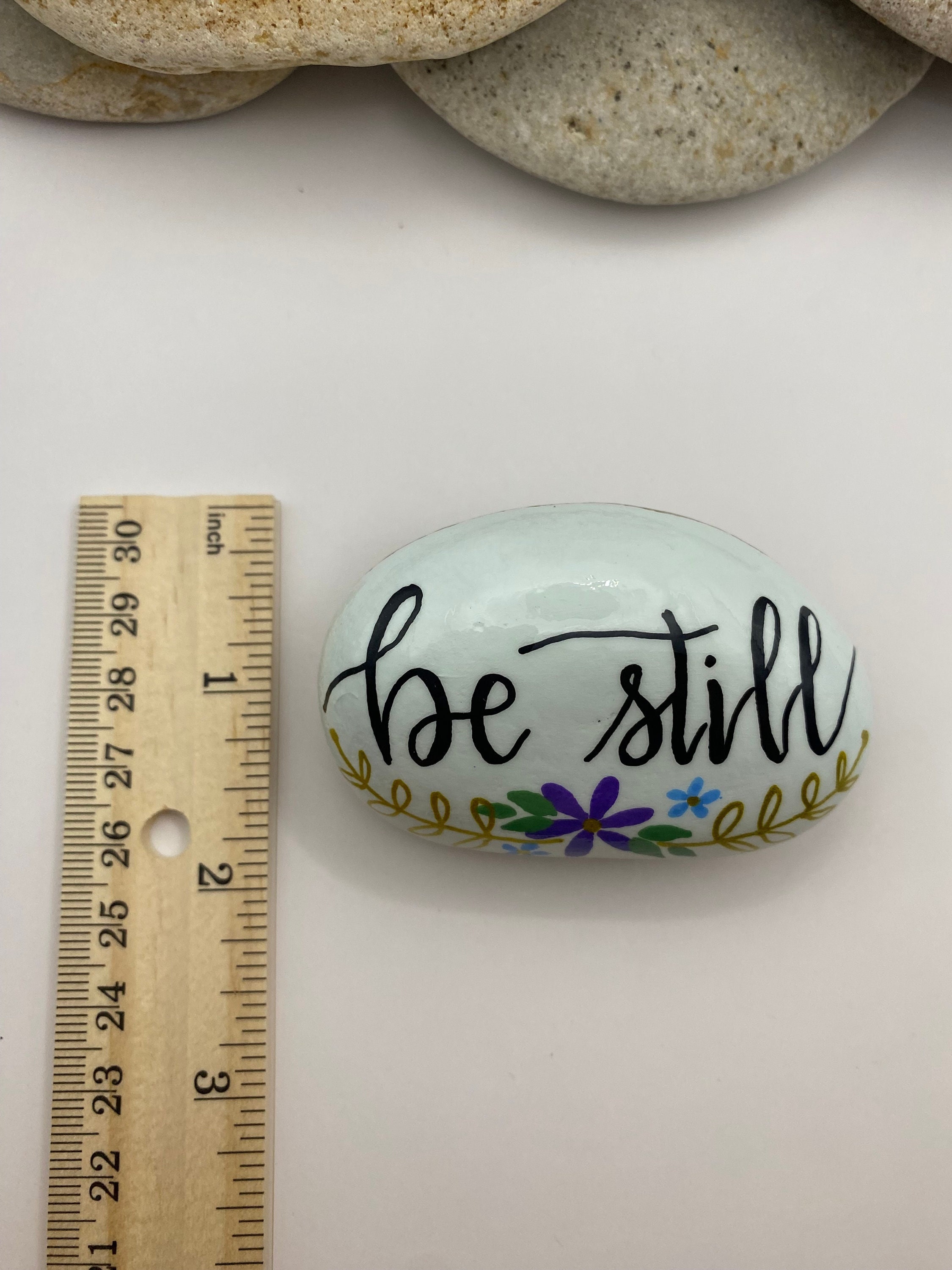 Be Still Bible Verse Painted Rock, Bible Sayings Rock, Be Still and ...