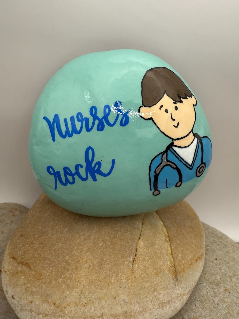 Nurses Rock Painted Rock, Doctors Rock Painted Rock, Nurse Appreciation ...