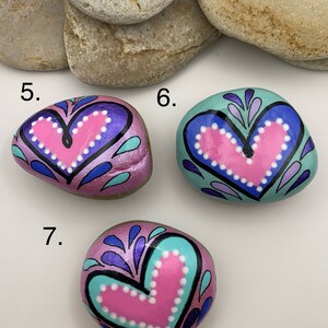 Heart Rocks Painted Rocks, Assorted Heart Rocks, Valentine’s Day ...