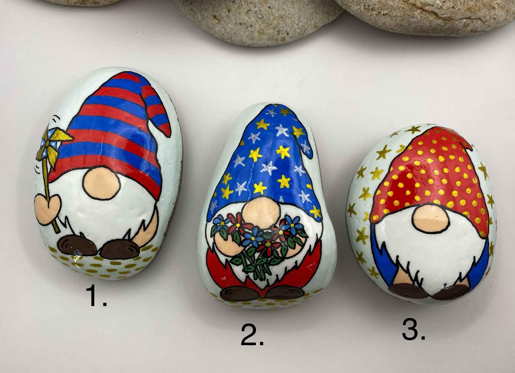 Gnome Painted Rocks, Fourth of July Gnomes, God Bless America Gnome ...