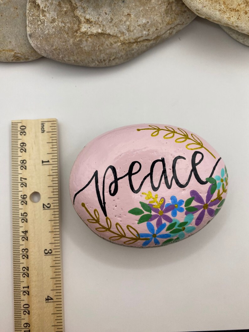 Peace Painted Rock, Affirmation Rock, Inspirational Painted Rock - Etsy