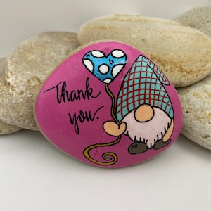 Thank You Painted Rock, Painted Gnome Rock, Thank You Gift ...