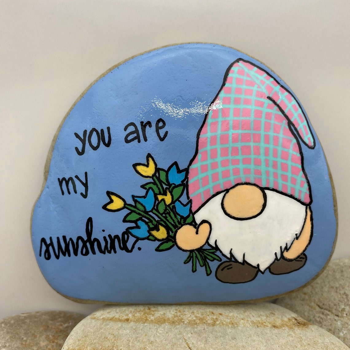 You Are My Sunshine Rock, Painted Sunshine Rock, Painter Gnome Rock ...