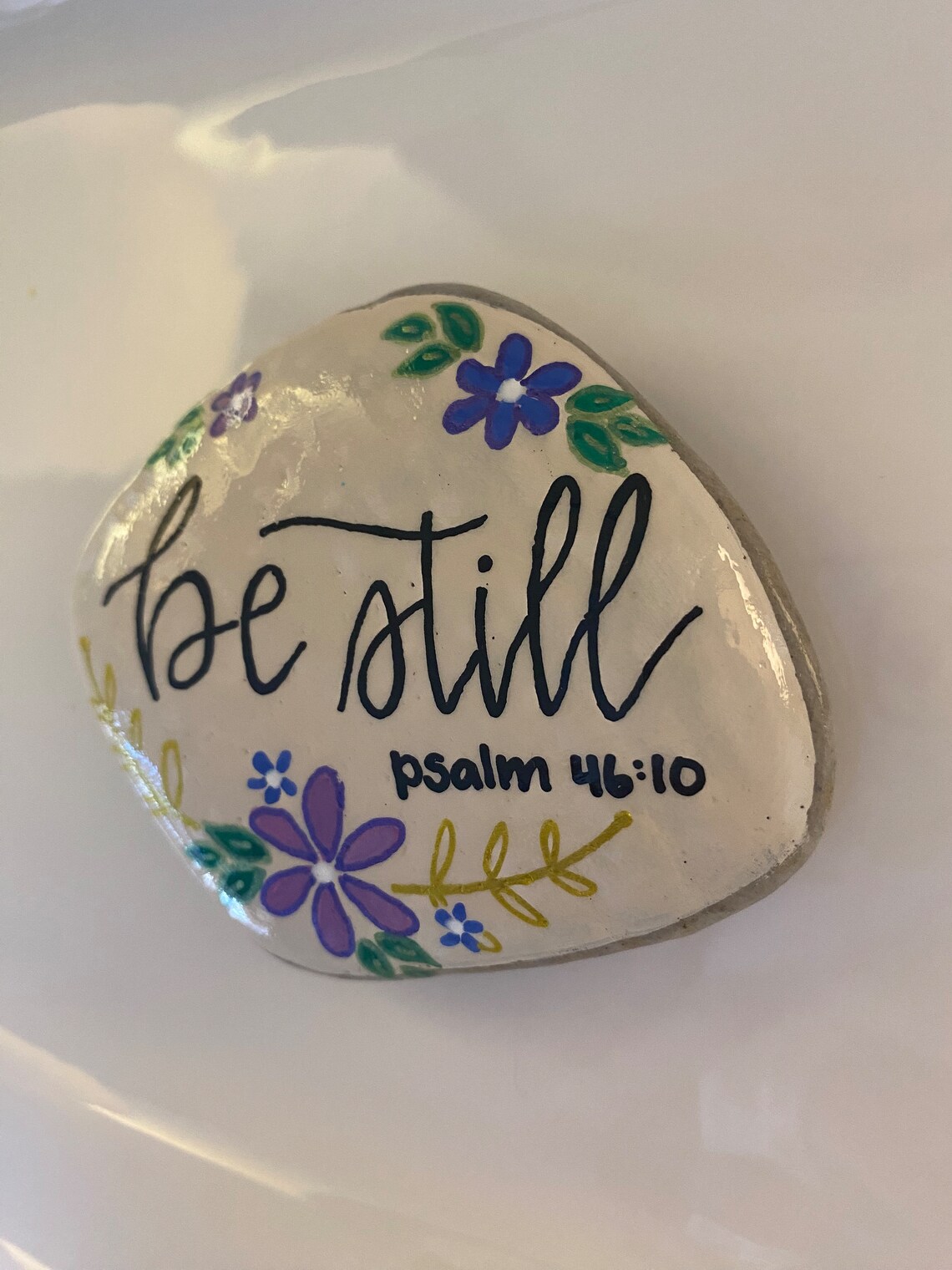 Be Still Painted Rock, Bible Rock, Bible Verse Rocks, Be Still, Bible ...