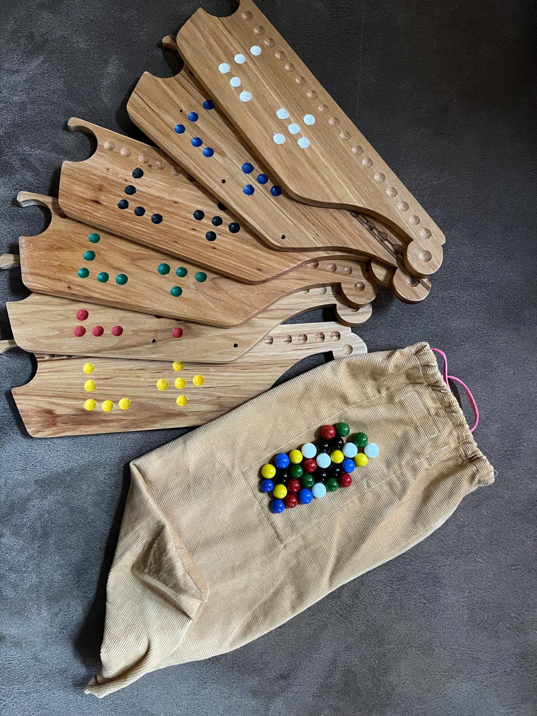 Hand-made 6-person Pegs and Jokers. Marbles. Upcycled - Etsy