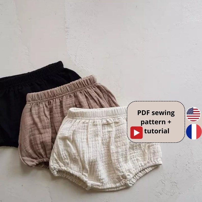 Baby Bloomers PDF Sewing Pattern With Video Tutorial , Instant Download ...