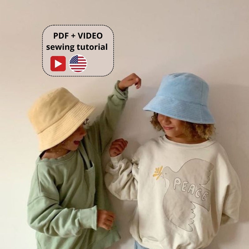 Kids Bucket Hat Sewing Pattern - Etsy