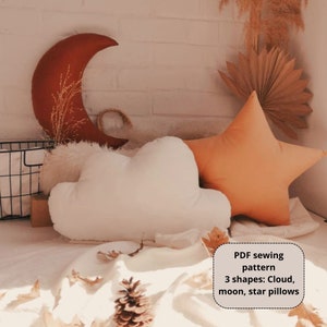 Cloud Pillow, Star Pillow and Moon Pillow Set DIY Sewing Pattern With ...
