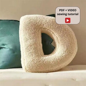Letter Pillow PDF Sewing Tutorial With Video, DIY Letter Cushion, PDF ...