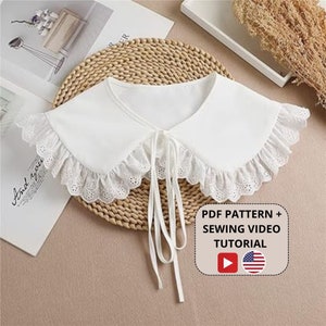 Detachable Ruffle Collar PDF Pattern, Peter Pan Neck Collar, Sewing ...