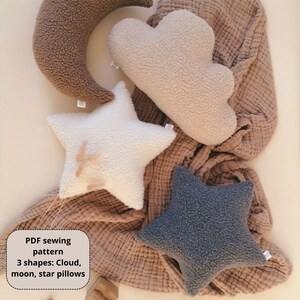 Cloud Pillow, Star Pillow and Moon Pillow Set DIY Sewing Pattern With ...