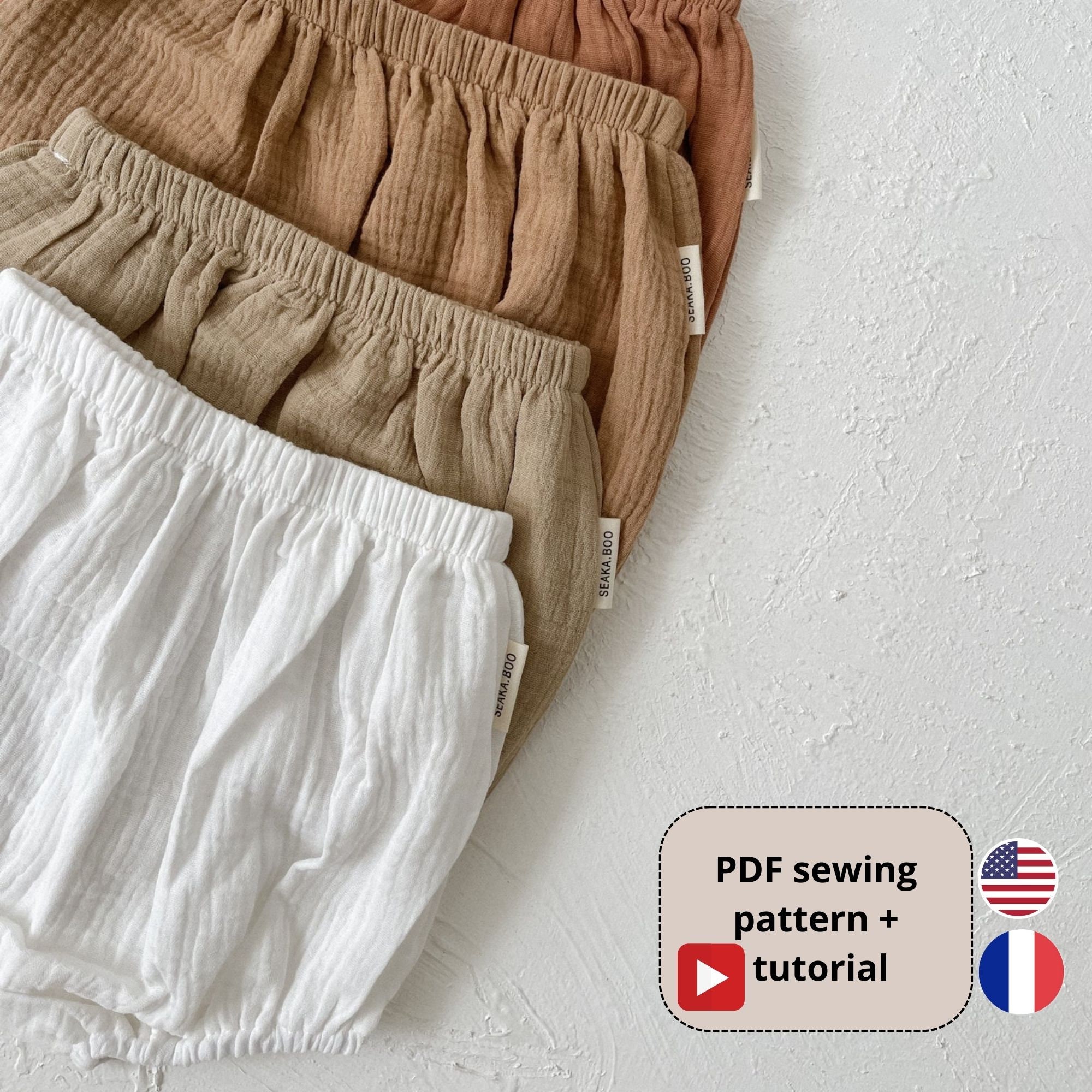 Baby Bloomers PDF Sewing Pattern With Video Tutorial , Instant Download ...