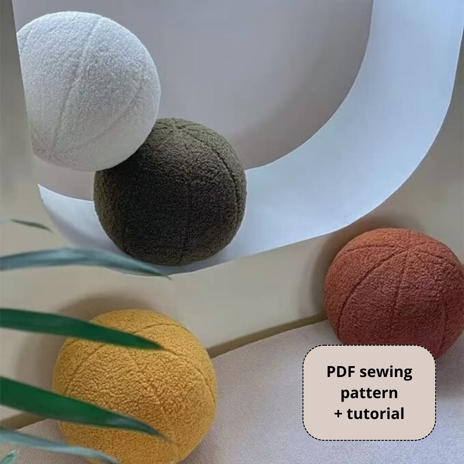 Boucle Ball Pillow Sewing Pattern Ball Cushion Pattern PDF Instant ...