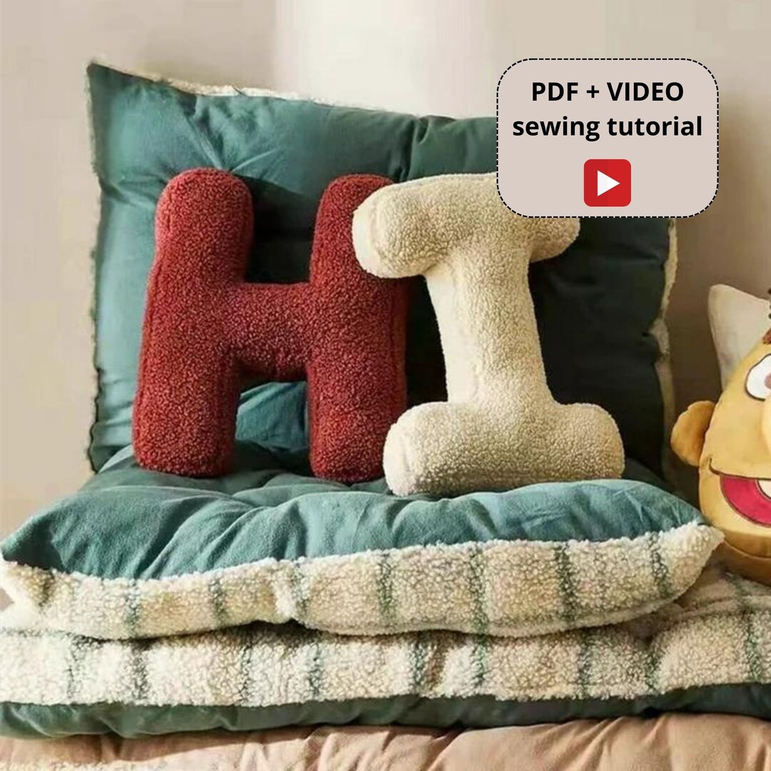 Letter Pillow PDF Sewing Tutorial With Video, DIY Letter Cushion, PDF ...