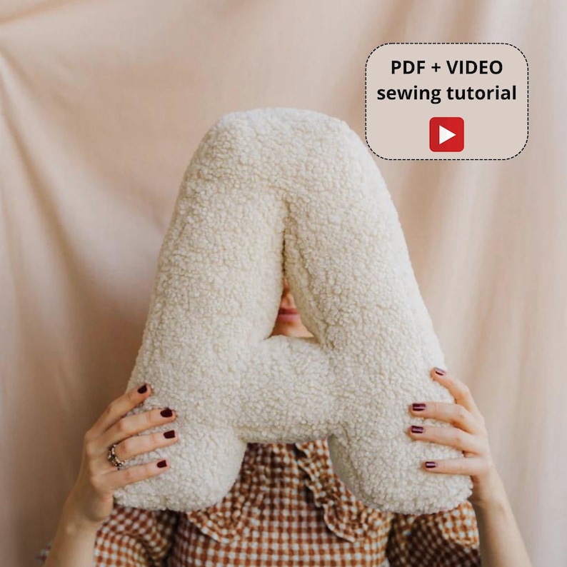 Letter Pillow PDF Sewing Tutorial With Video, DIY Letter Cushion, PDF ...