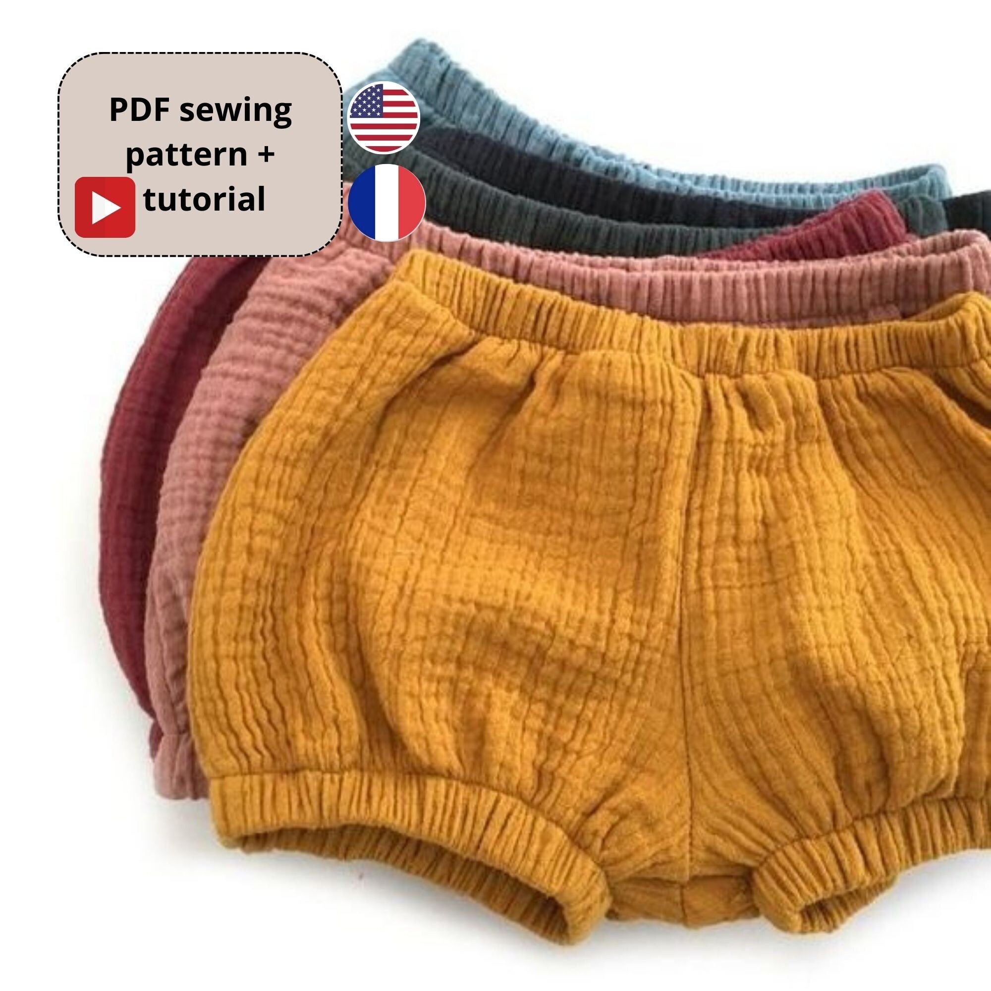 Baby Bloomers PDF Sewing Pattern With Video Tutorial , Instant Download ...