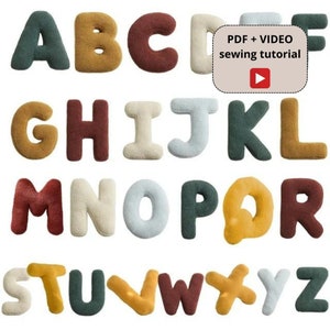 Letter Pillow PDF Sewing Tutorial With Video, DIY Letter Cushion, PDF ...