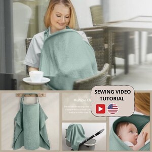 Nursing Cover for Breastfeeding Sewing Tutorial With Video, DIY Pumping ...