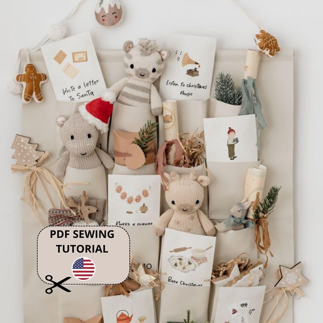 Advent Calendar Pattern With Photo Tutorial, Christmas Sewing Pattern ...