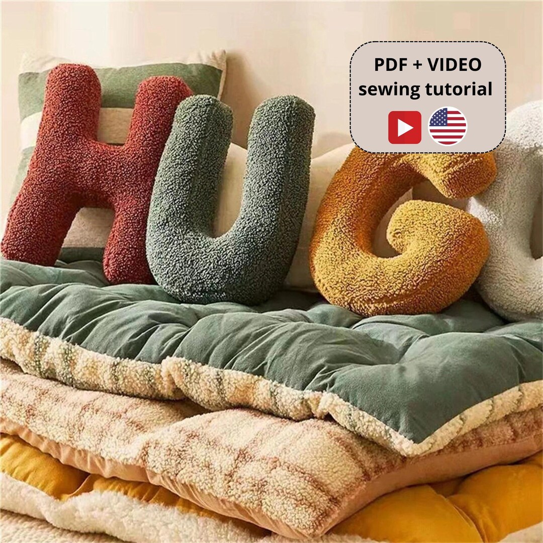Letter Pillow PDF Sewing Tutorial With Video, DIY Letter Cushion, PDF ...