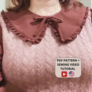 Ruffle Collar PDF Pattern, Detachable Peter Pan Neck Collar, Sewing ...