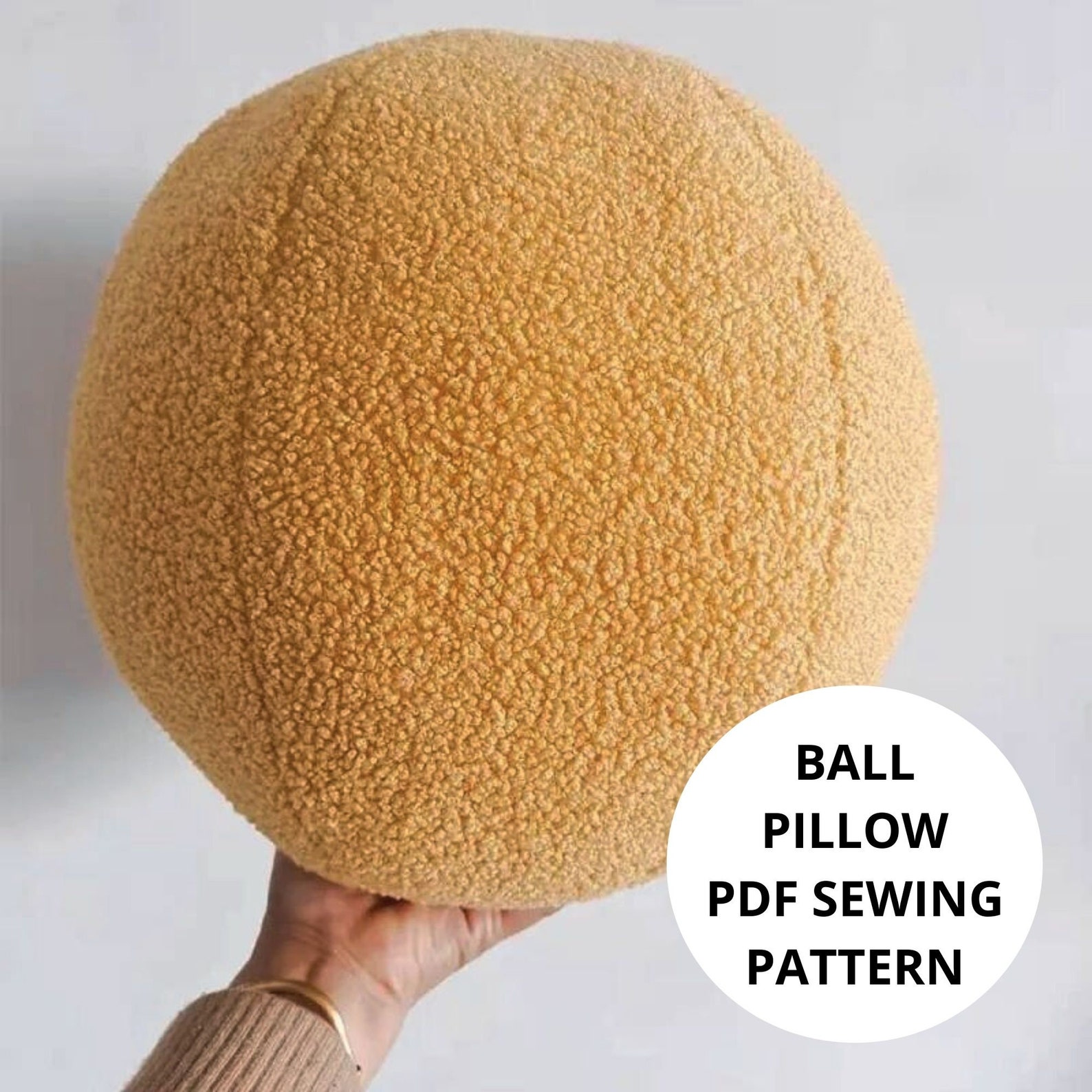 Boucle Ball Pillow Sewing Pattern Ball Cushion Pattern PDF Instant ...
