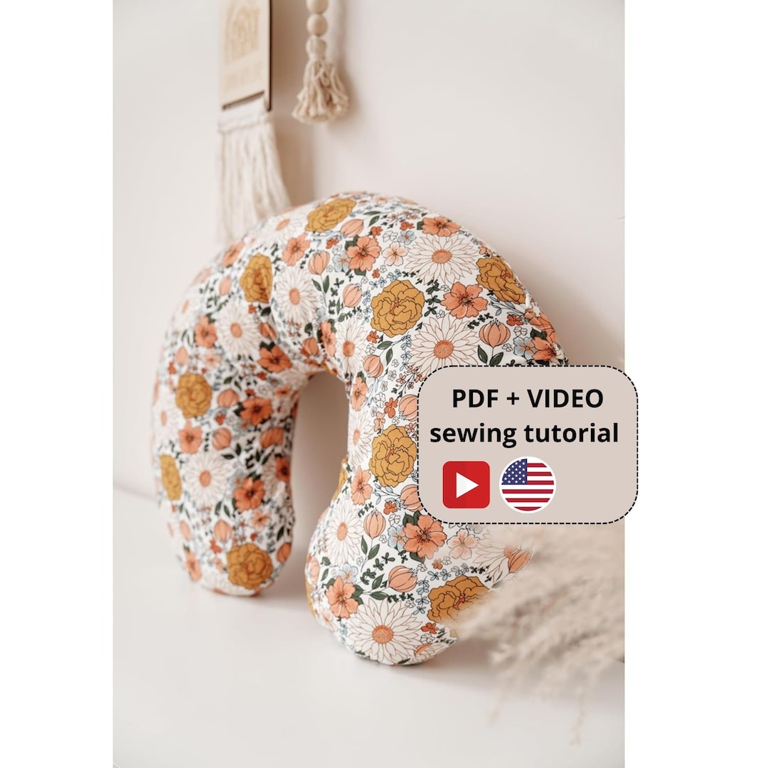 Baby Nursing Pillow Cover Sewing Pattern With Zipper, Video Tutorial ...