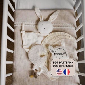 Bunny Lovey PDF Pattern, Comfort Blanket Sewing Pattern, DIY Baby ...