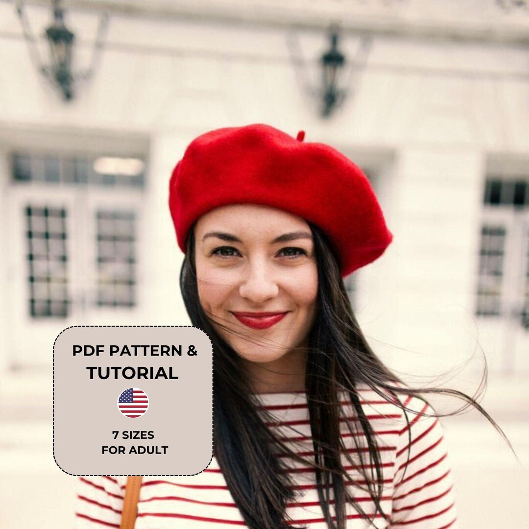 French Beret PDF Sewing Pattern Instant Download 7 Sizes Emily in Paris ...
